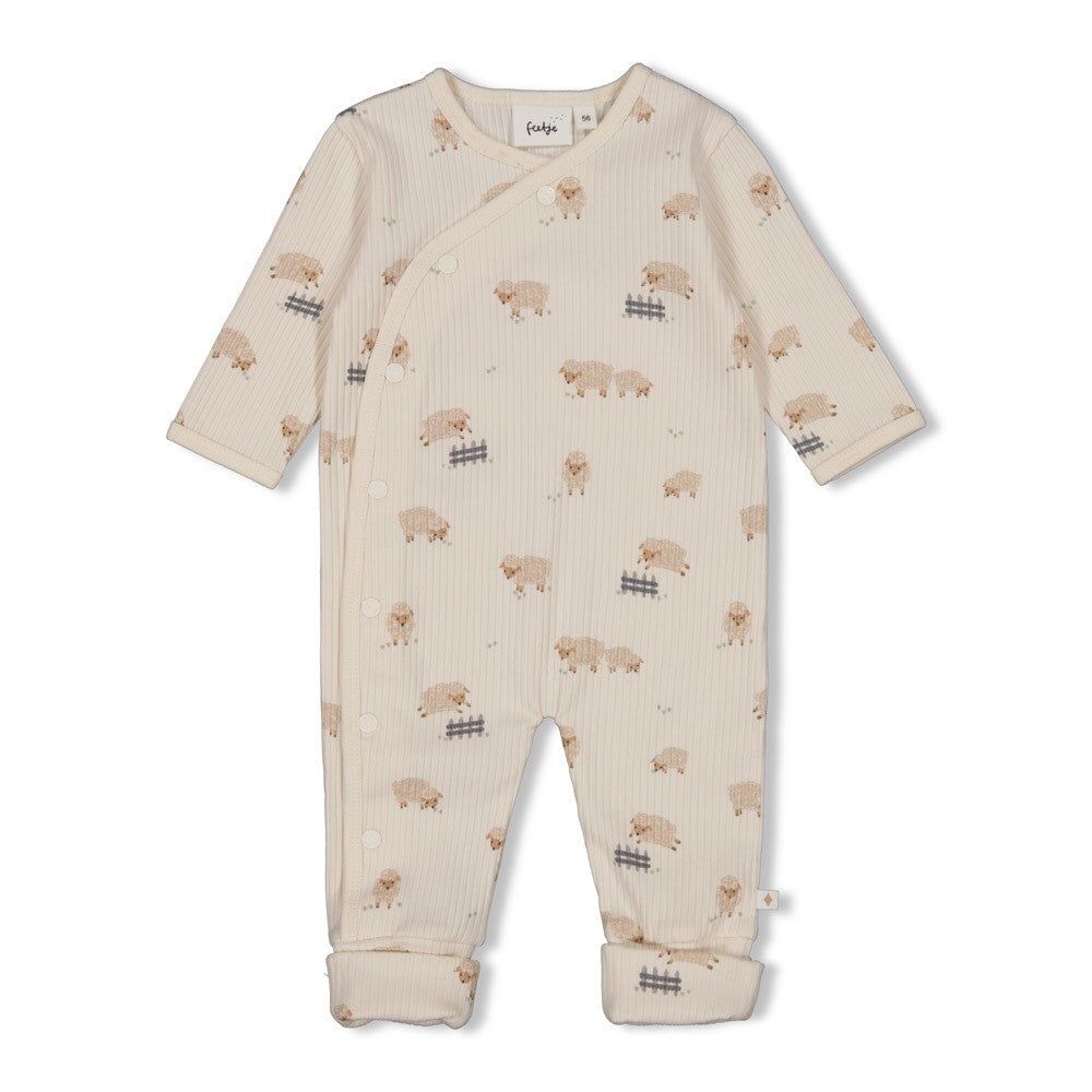 SLEEPY SHEEPY - 4x2 Drop Needle Rib Knit Allover Print Side-Snap Jumps ...
